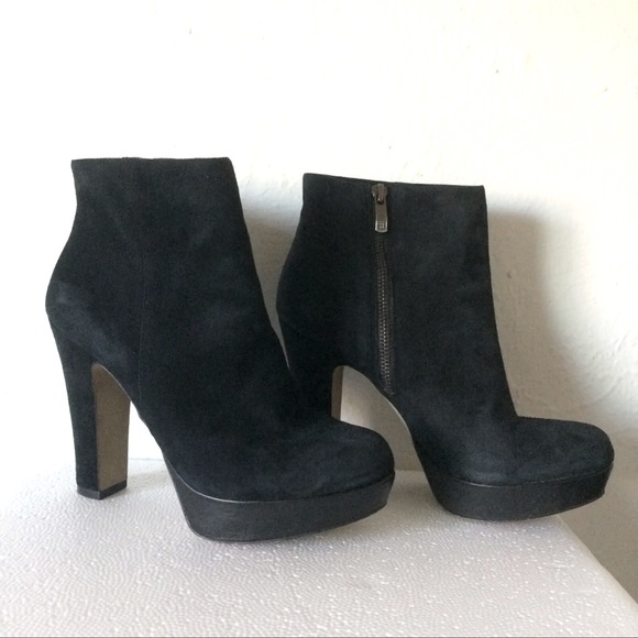 Vince Camuto | Shoes | Vince Camuto Jerra Black Suede Leather Zip ...